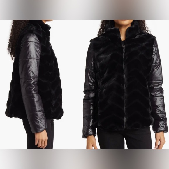Via Spiga | Jackets & Coats | Via Spiga Zip Front Faux Fur Reversible ...